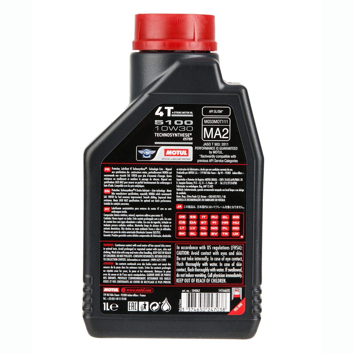 MOTUL 5100 4T 10W30 SEMI SYNTHETIC 1L Biker s Pad